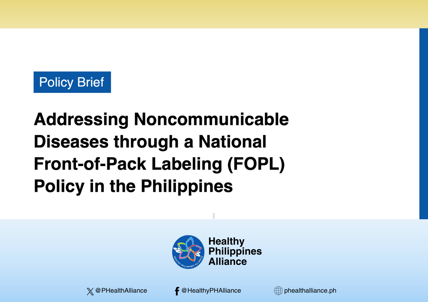 Policy Brief - Addressing Noncommunicable Diseases through a National ...